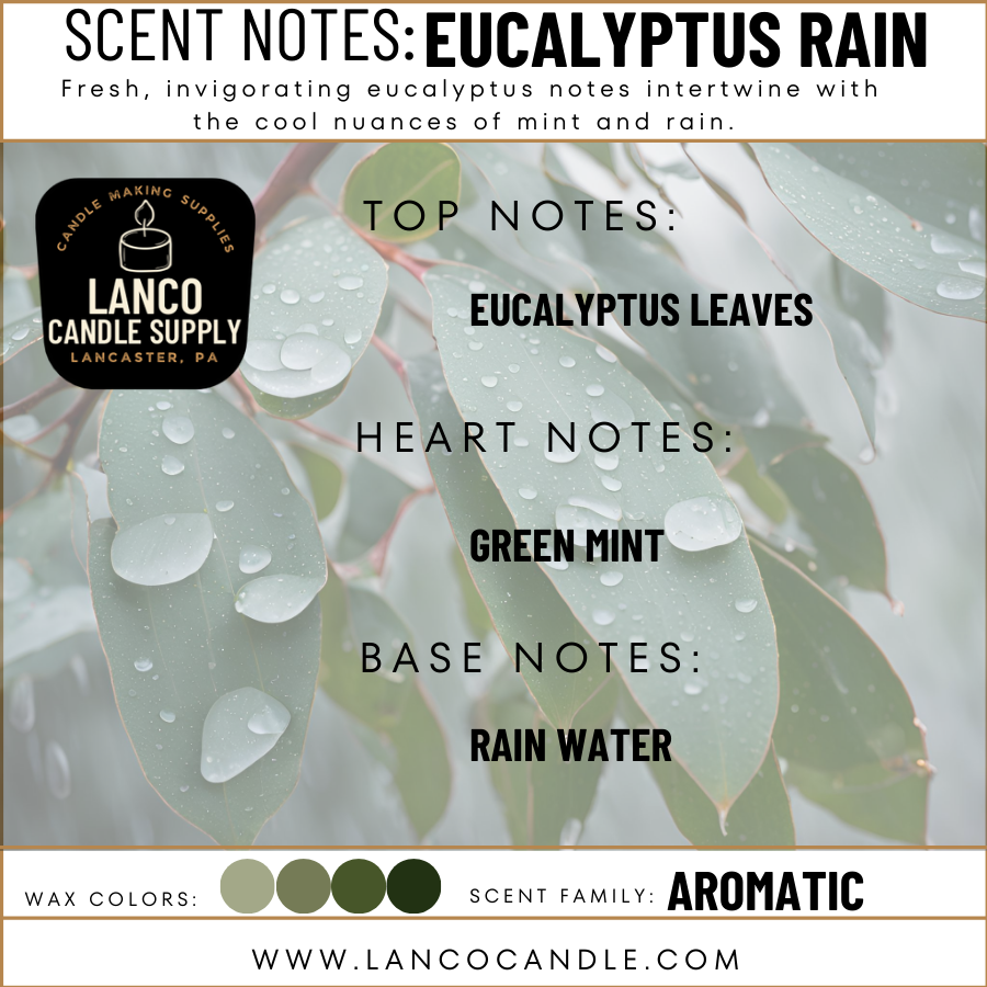 Eucalyptus Rain | Eucalyptus Mint Spring Rain Candle Fragrance Oil – Lanco Candle Supply